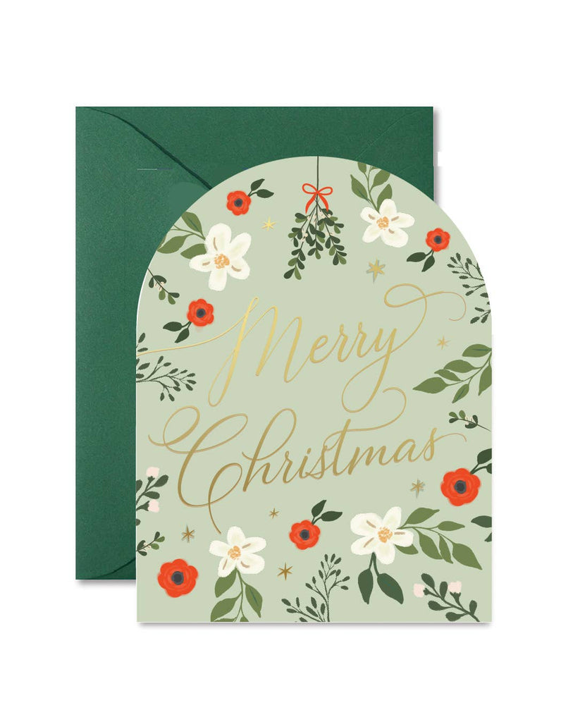 Mint Green Christmas Floral Arch Greeting Card – Fabulous Affairs