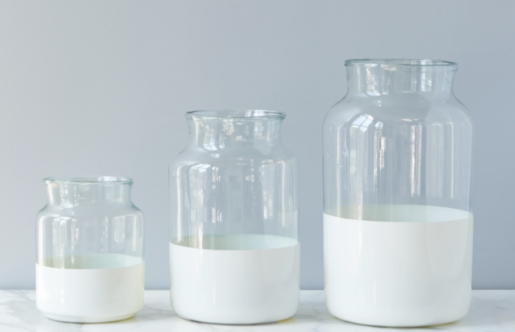 White Colorblock Mason Jar, Large – Fabulous Affairs